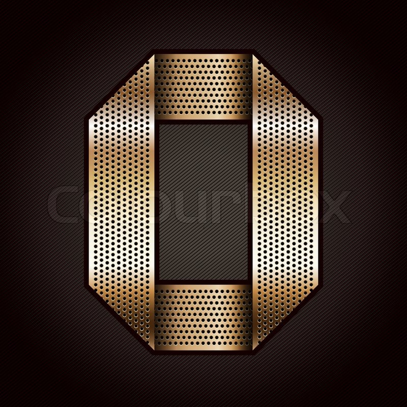 Letter metal gold ribbon - O | Stock vector | Colourbox
