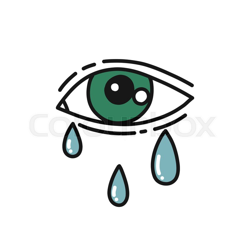 Tearing eyes doodle icon, vector color ... | Stock vector | Colourbox