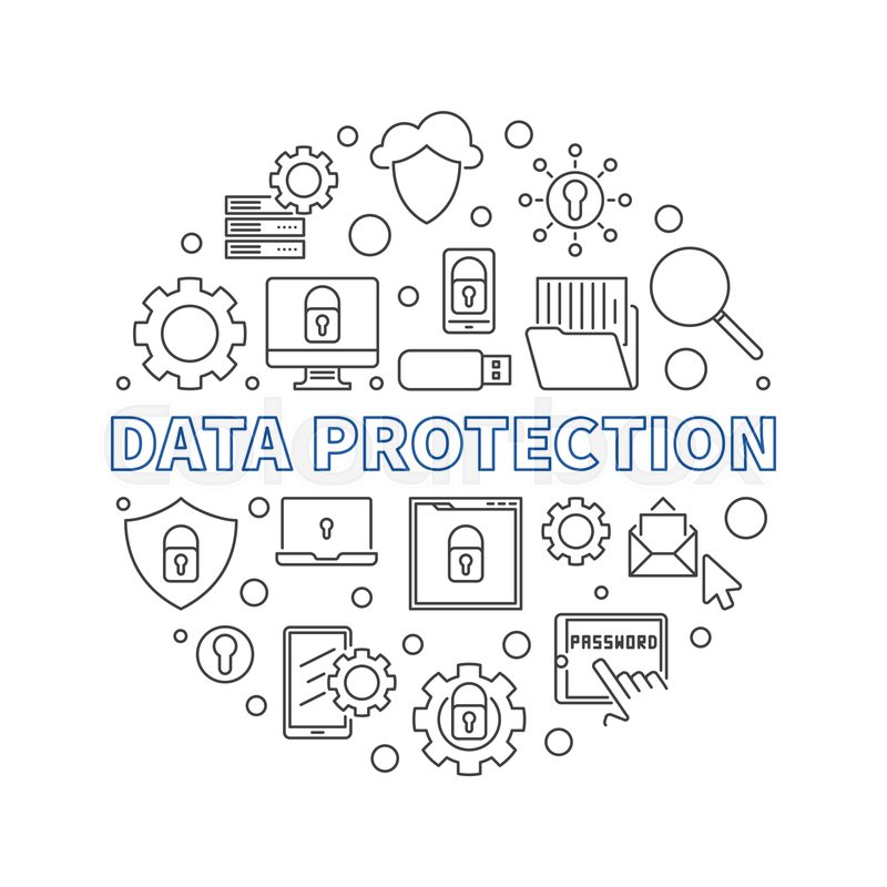 Vector Data Protection circular ... | Stock vector | Colourbox