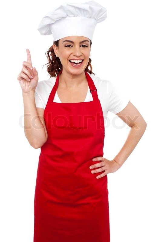Beautiful smiling female chef ... | Stock image | Colourbox