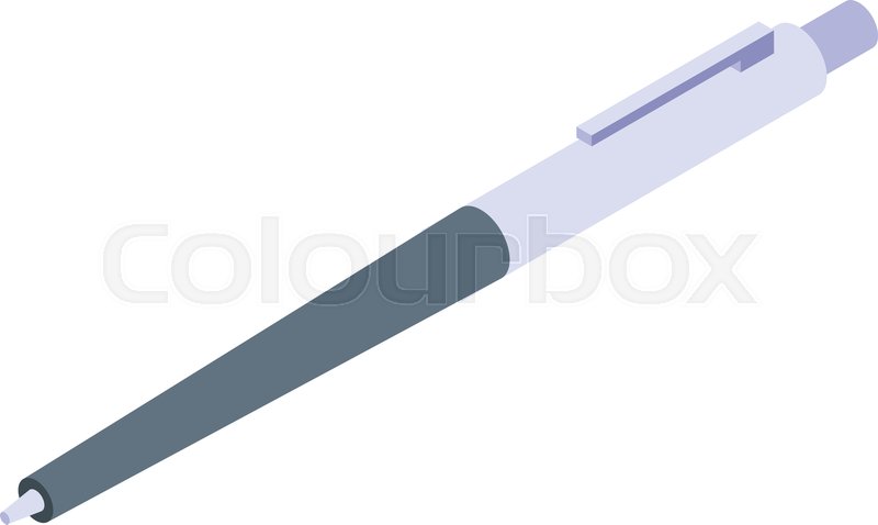 Student test pen icon. Isometric of ... | Stock vector | Colourbox