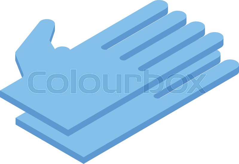 Lab rubber gloves icon. Isometric of ... | Stock vector | Colourbox