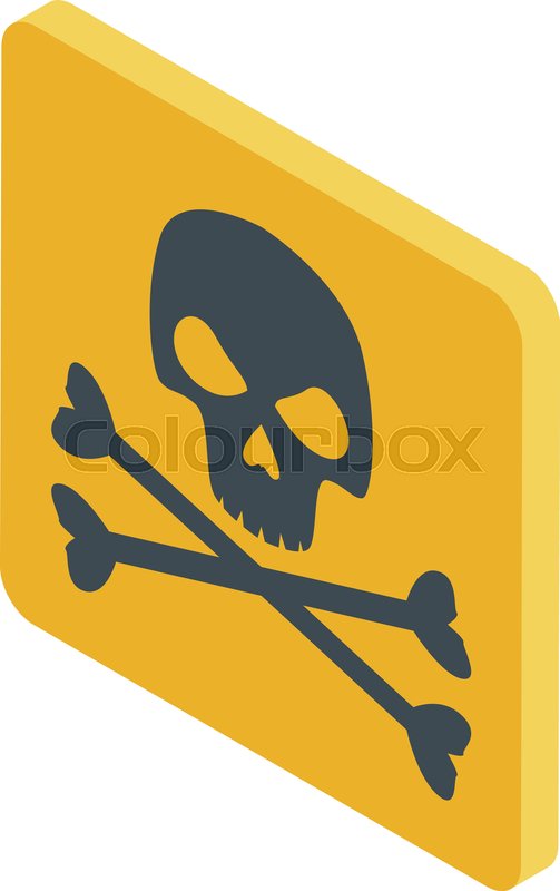 Biohazard skull sign icon. Isometric ... | Stock vector | Colourbox
