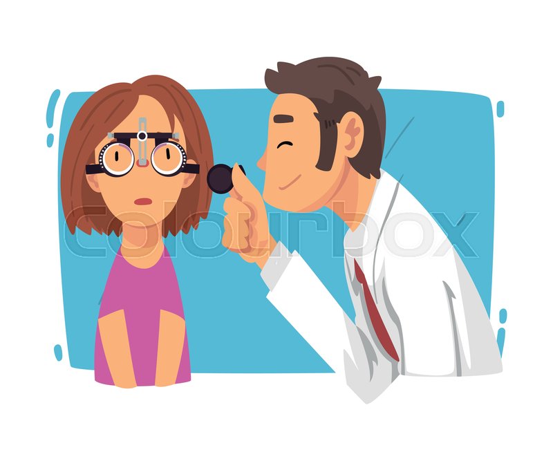 Male Ophthalmologist Doctor Doing Eye ... | Stock vector | Colourbox
