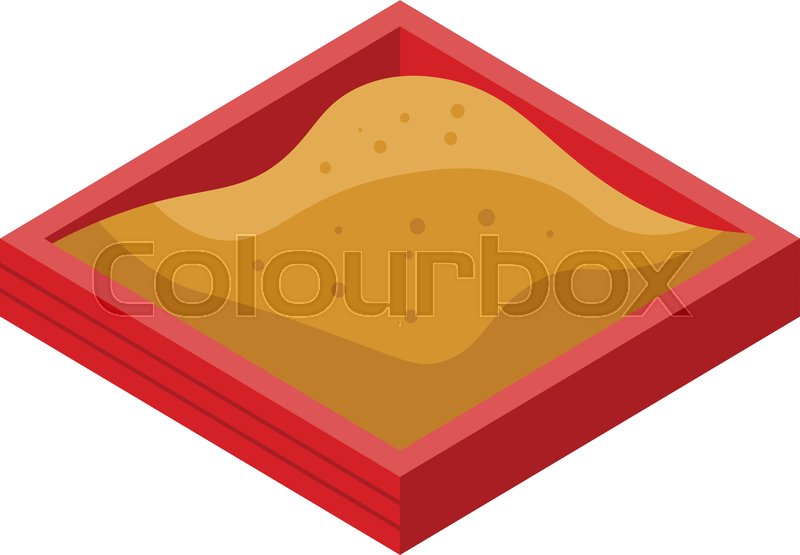 Kindergarten sand square icon. ... | Stock vector | Colourbox