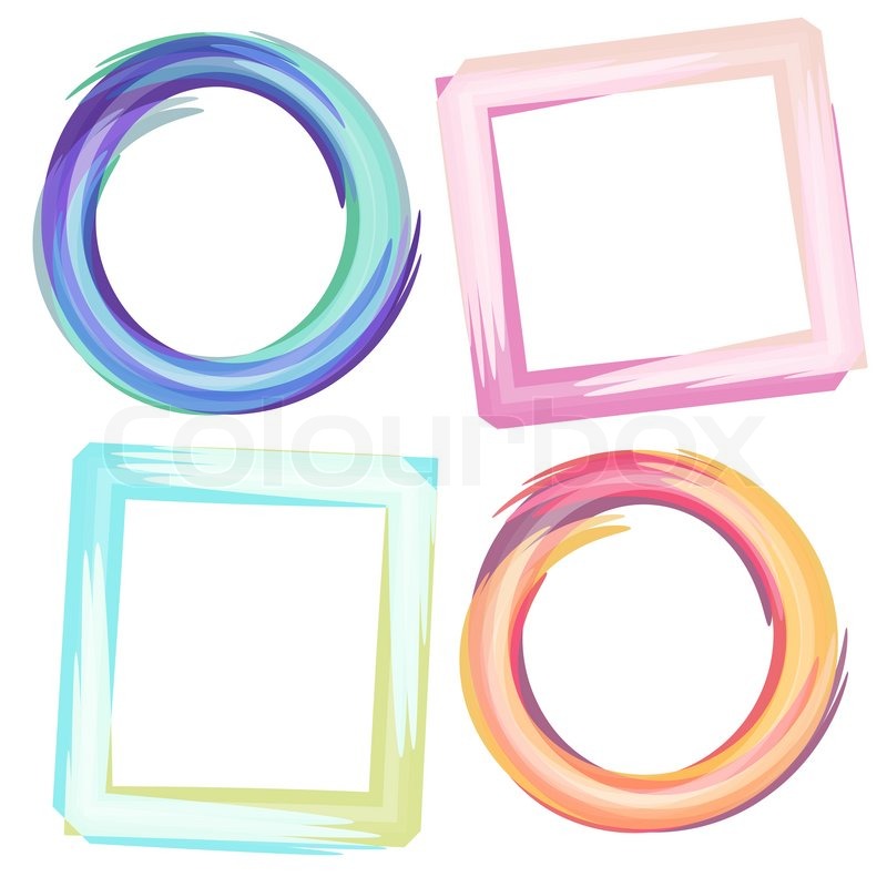 Abstract square and round frames | Stock vector | Colourbox