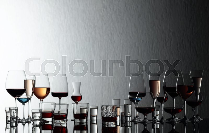 Set Of Various Alcoholic Beverages In Stock Image Colourbox