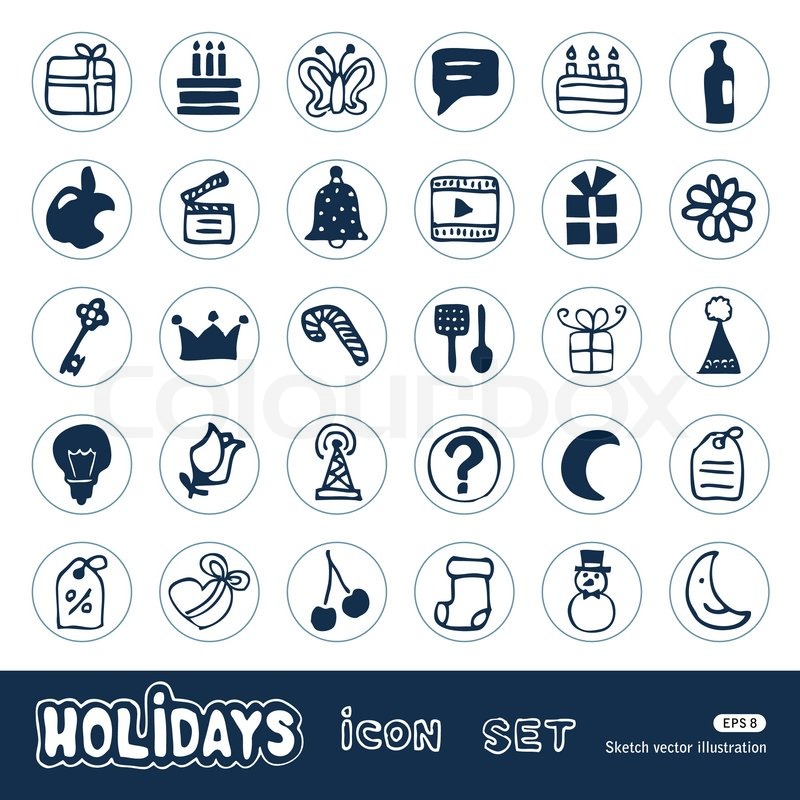 Feiertage und Feier-Web-Icons set | Stock-Vektor | Colourbox