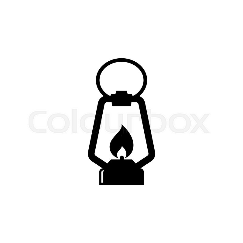 Camping Lantern, Kerosene Light Lamp. ... | Stock vector | Colourbox