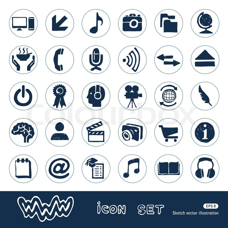 Internet and media icons set | Stock vector | Colourbox