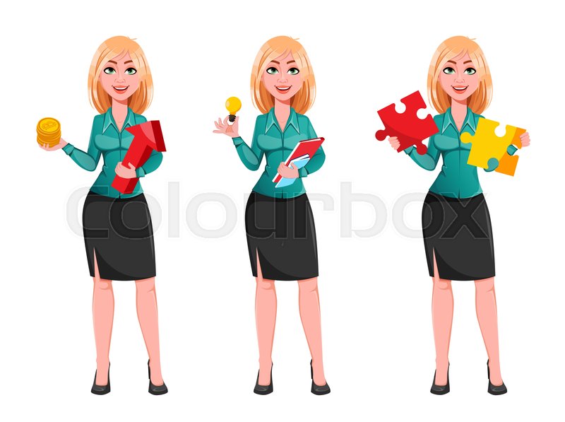 Successful Business Woman Cartoon