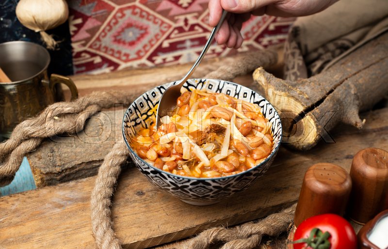 Traditional caucasian beans with rice ... | Stock image | Colourbox