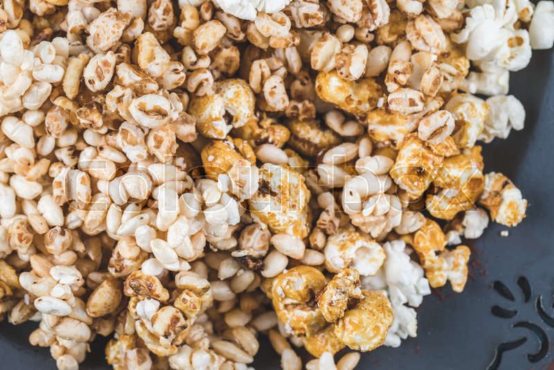 Popcorn with caramel corn and kettle ... | Stock image | Colourbox