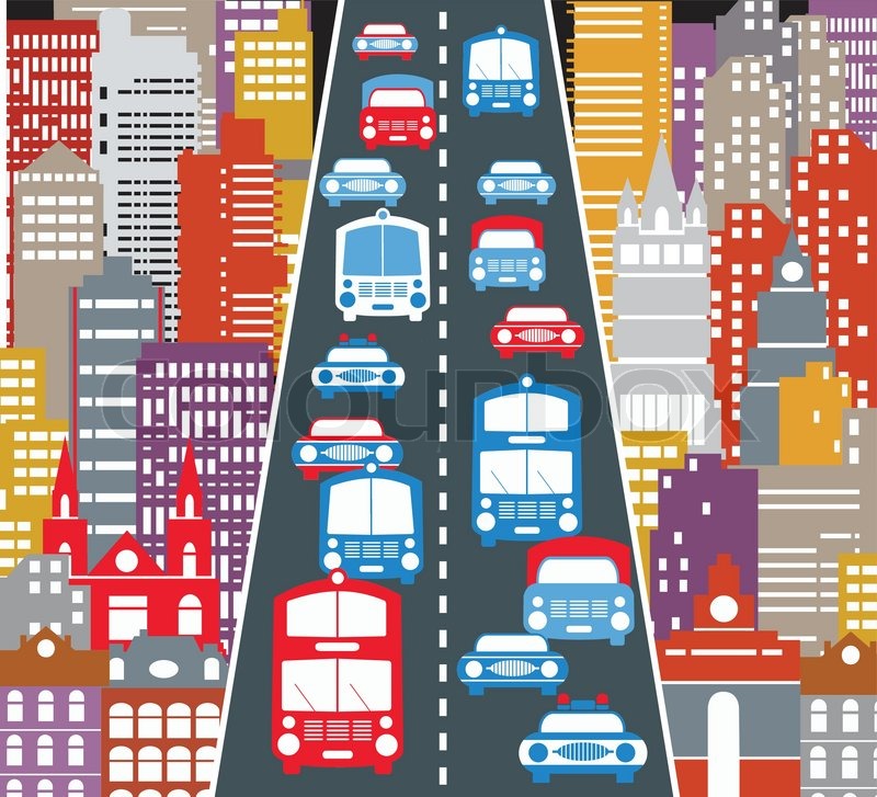 Automobile traffic | Stock vector | Colourbox