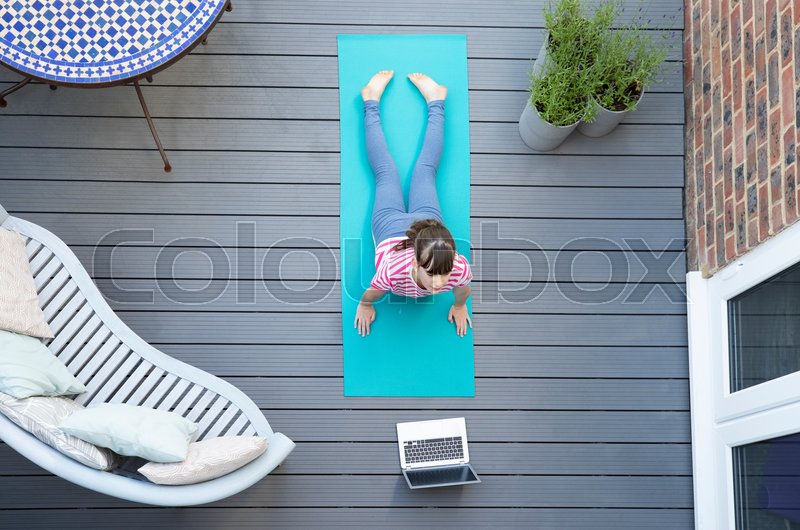 Overhead View Of Young Girl Following ... | Stock image | Colourbox
