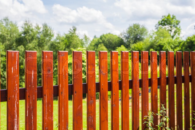 Wood fence perspective view on the ... | Stock image | Colourbox