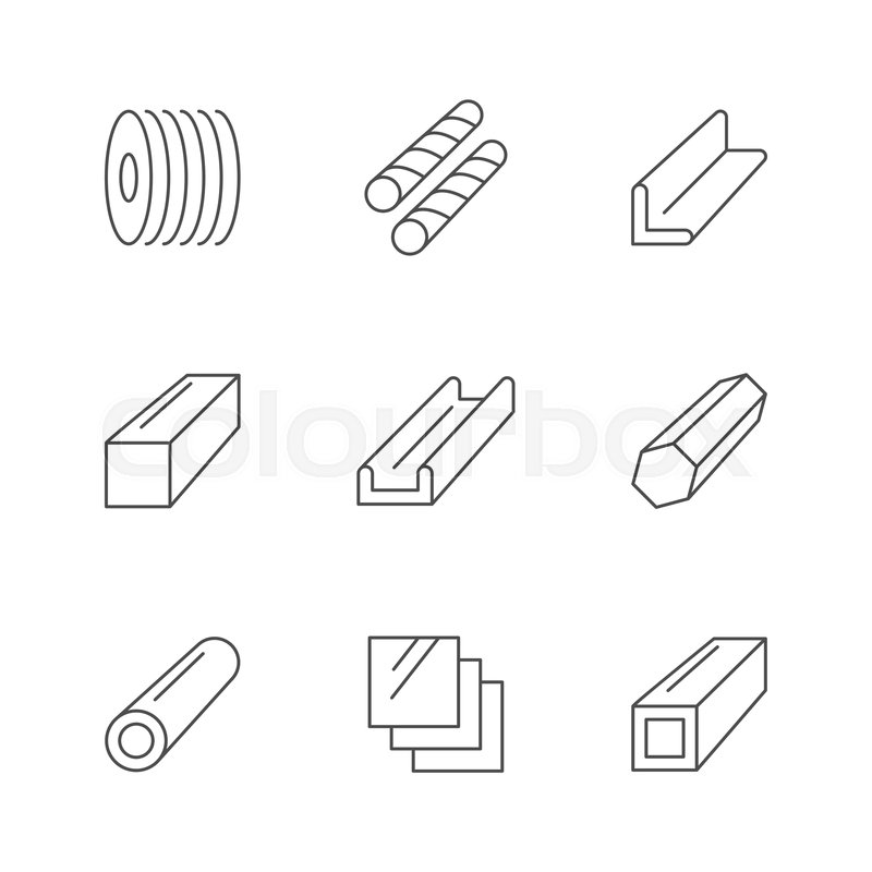 Set line icons of metal products ... | Stock vector | Colourbox