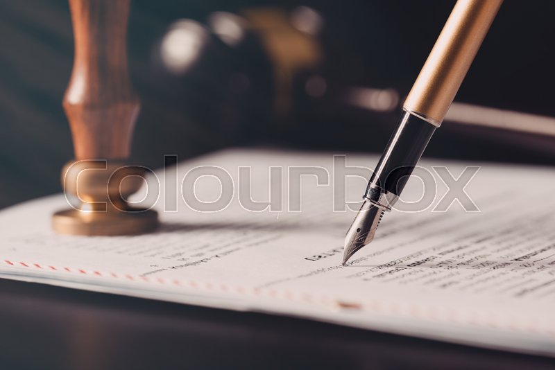 Law, notary background theme. Fountain ... | Stock image | Colourbox