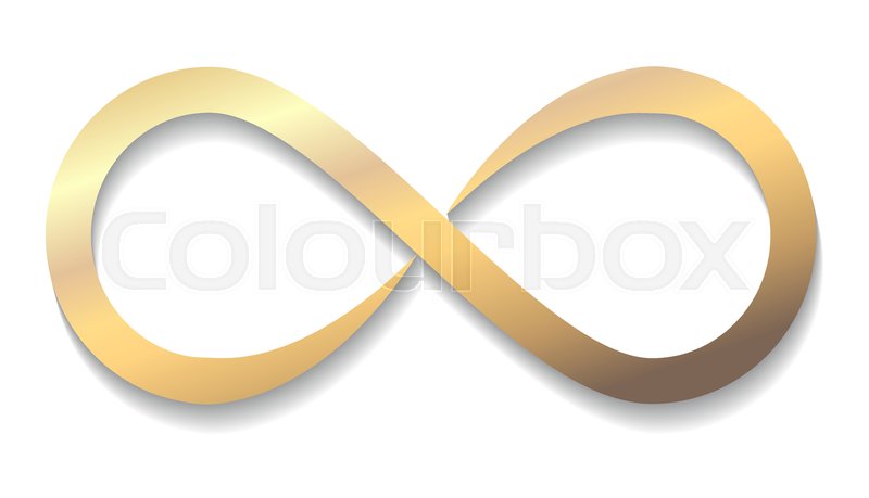 Gold Infinity symbol with shadow ... | Stock vector | Colourbox