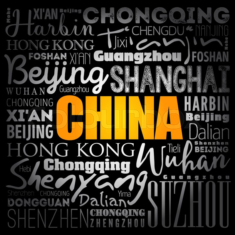 List of cities in China, word cloud ... | Stock vector | Colourbox