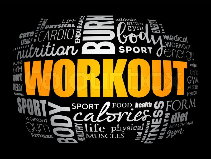 WORKOUT word cloud collage, fitness, ... | Stock vector | Colourbox