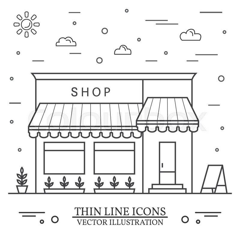 Market Building Vector