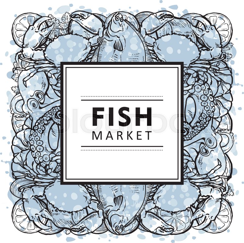 Vector illustration of fish market ... | Stock vector | Colourbox