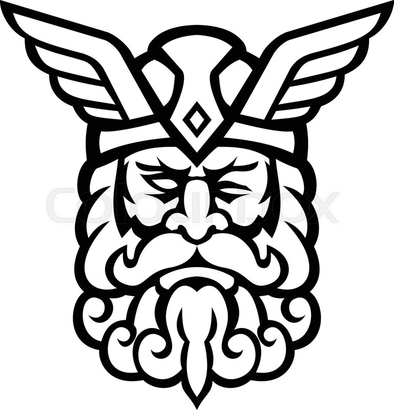 Mascot illustration of head of Odin, ... | Stock vector | Colourbox