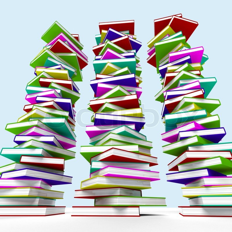 Three Stacks Of Books Representing ... | Stock image | Colourbox