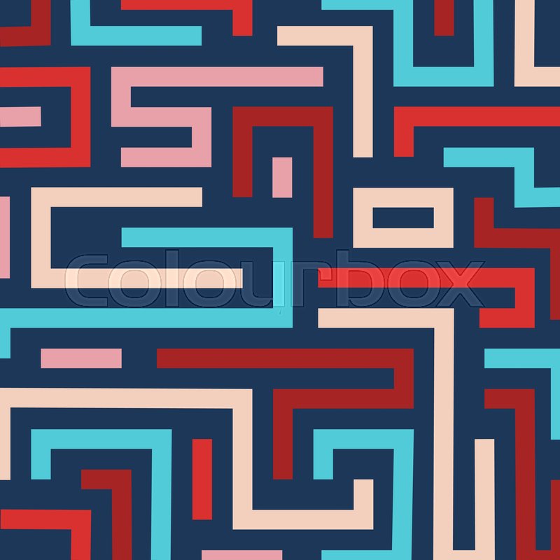 Colorful retro maze background. Vector ... | Stock vector | Colourbox