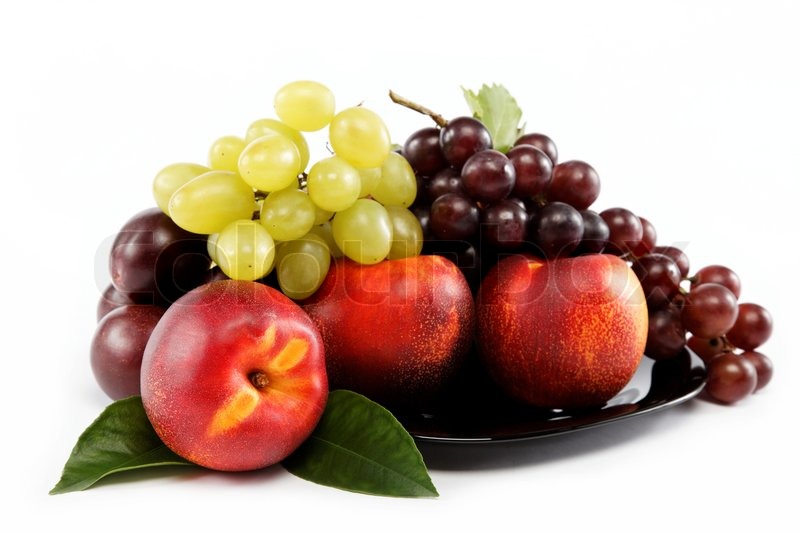 Fruits nectarine and a bunch of grapes ... | Stock image | Colourbox