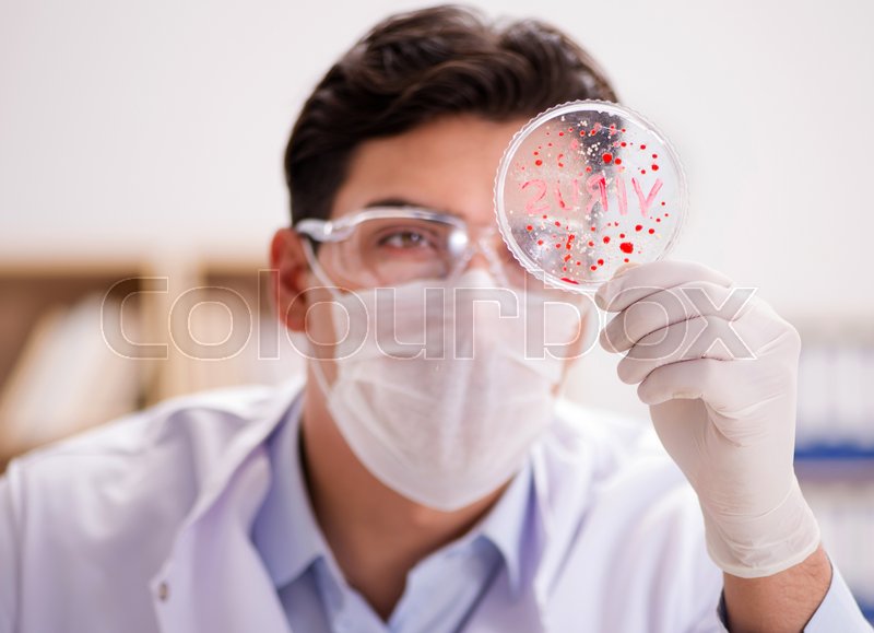 The male doctor working in the lab on ... | Stock image | Colourbox