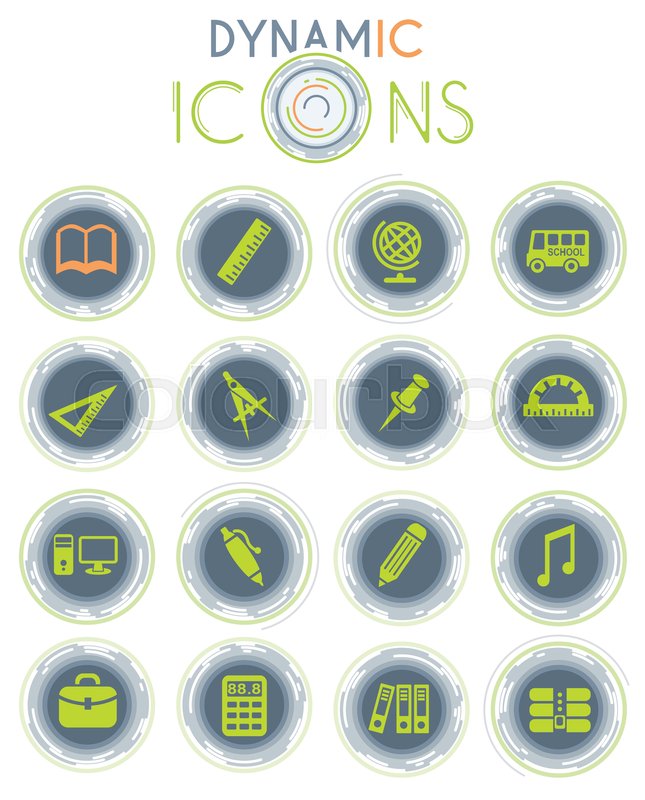 School web icons for user interface ... | Stock vector | Colourbox