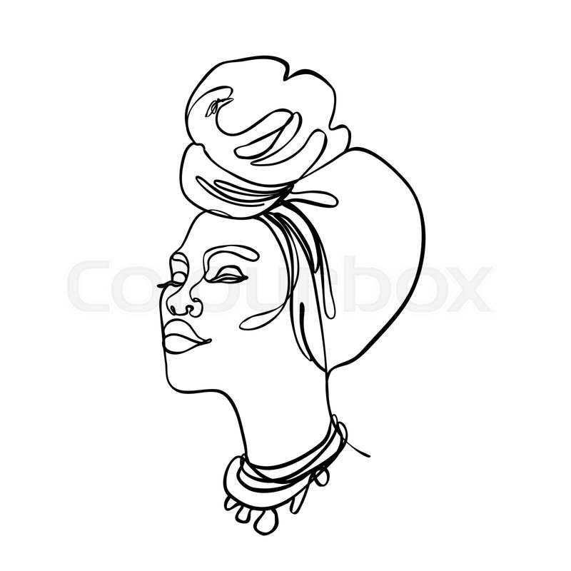 Abstract portrait of young African ... | Stock vector | Colourbox