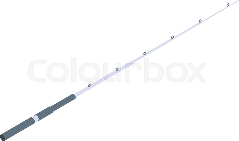 Fishing rod stick icon. Isometric of ... | Stock vector | Colourbox