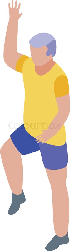 Active senior man icon. Isometric of ... | Stock vector | Colourbox