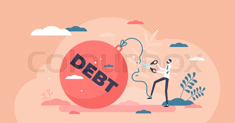 Reducing debt relief after cut ... | Stock vector | Colourbox