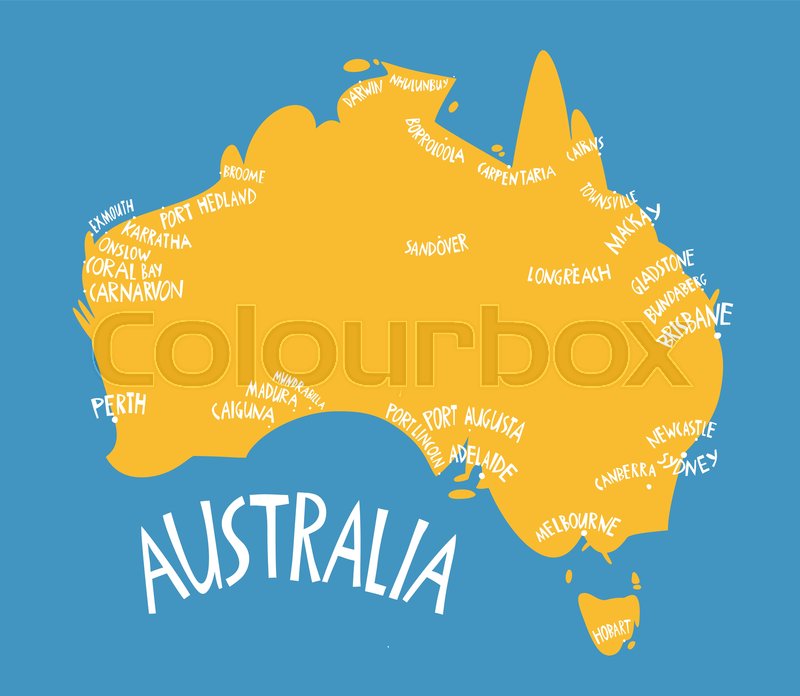 Vector hand drawn stylized map of ... | Stock vector | Colourbox