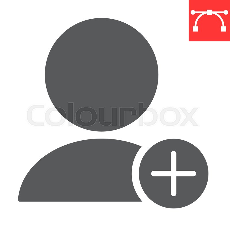 Add new user glyph icon, ui and ... | Stock vector | Colourbox