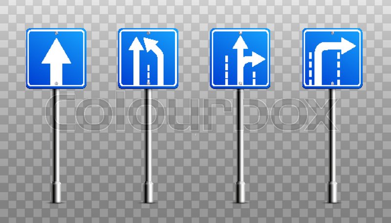 Set of square blue sign boards or ... | Stock vector | Colourbox