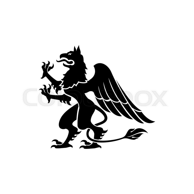 Dragon or gryphon isolated heraldic ... | Stock vector | Colourbox