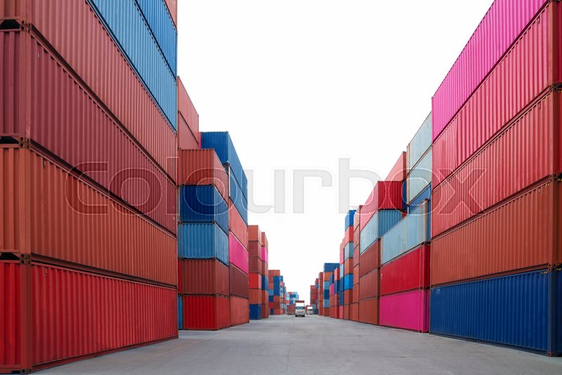 Stack of container box in ... | Stock image | Colourbox