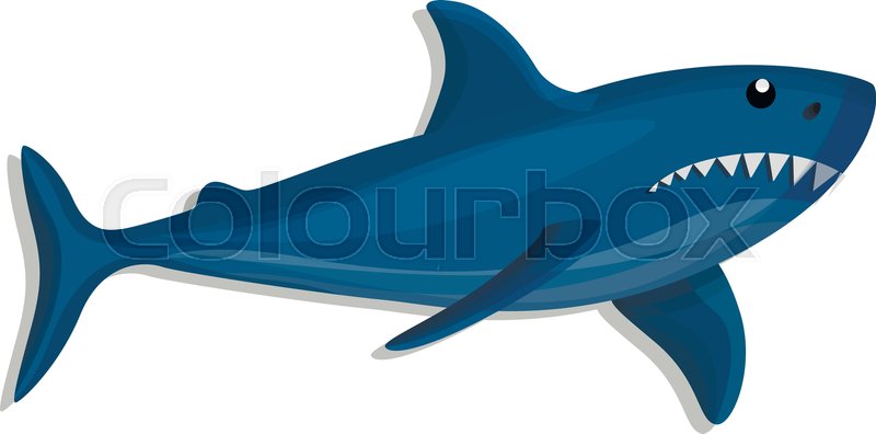 Blue shark icon. Cartoon of blue shark ... | Stock vector | Colourbox