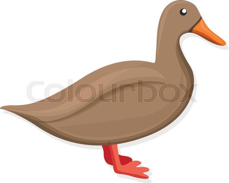 Brown duck icon. Cartoon of brown duck ... | Stock vector | Colourbox