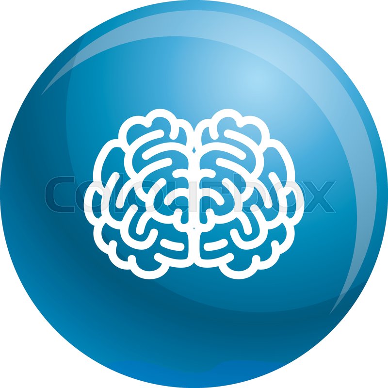 Front side brain icon. Outline front ... | Stock vector | Colourbox