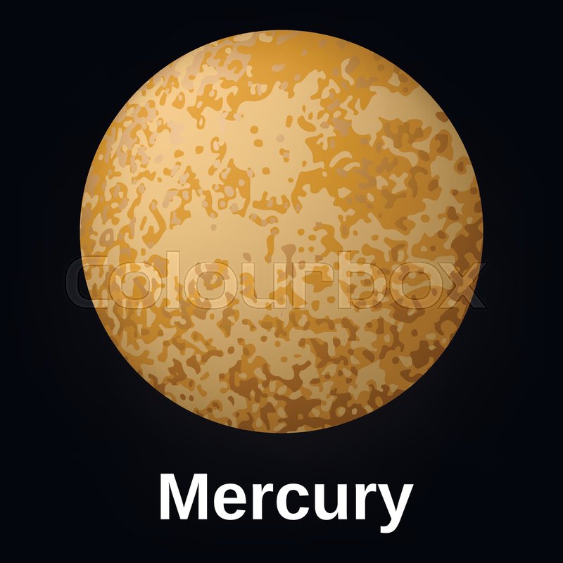 Mercury planet icon. Realistic ... | Stock vector | Colourbox