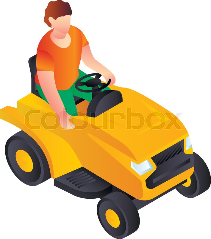 Cut grass machine icon. Isometric of ... | Stock vector | Colourbox