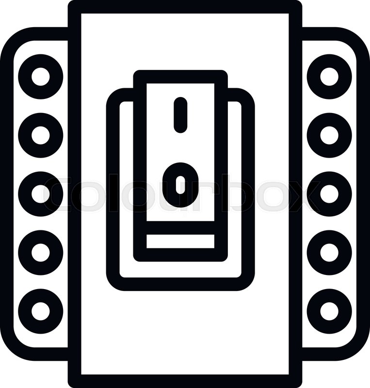 Electric switch icon. Outline electric ... | Stock vector | Colourbox