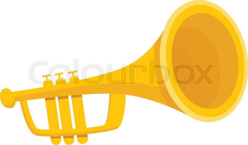 Gold trumpet icon. Cartoon of gold ... | Stock vector | Colourbox
