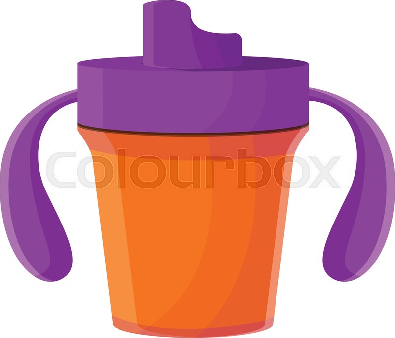 Plastic sippy cup icon. Cartoon of ... | Stock vector | Colourbox